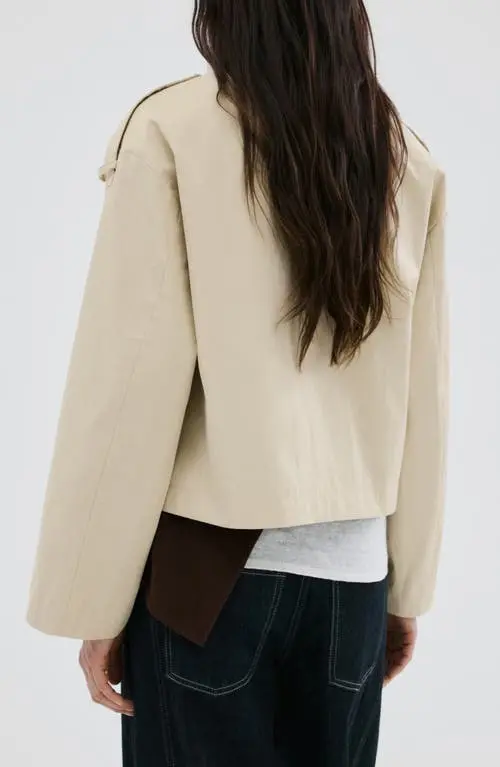 Mango Cropped Trench Jacket - Beige