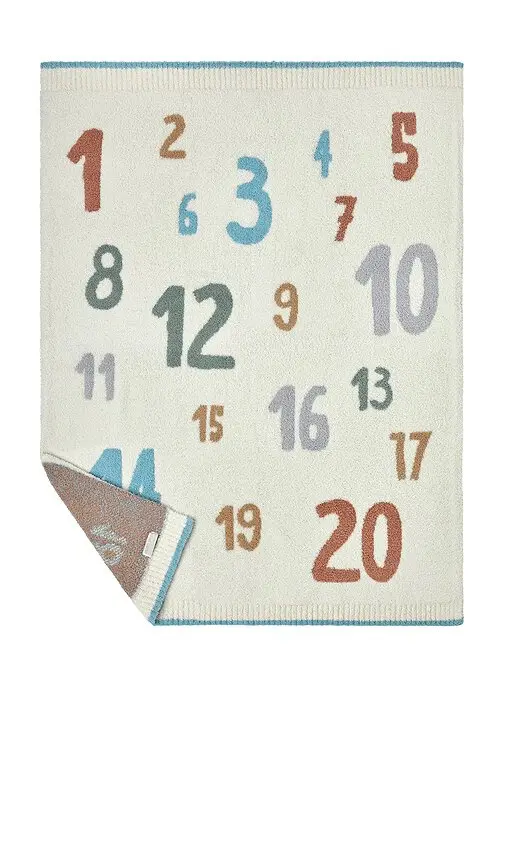 Barefoot Dreams Cozychic Number Stroller Blanket In Cream - Honeycomb Multi