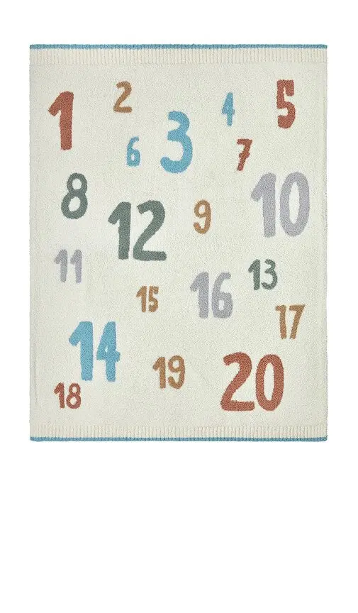 Barefoot Dreams Cozychic Number Stroller Blanket In Cream