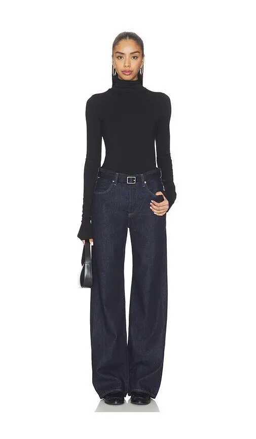 Eterne Fitted Turtleneck Top - Black