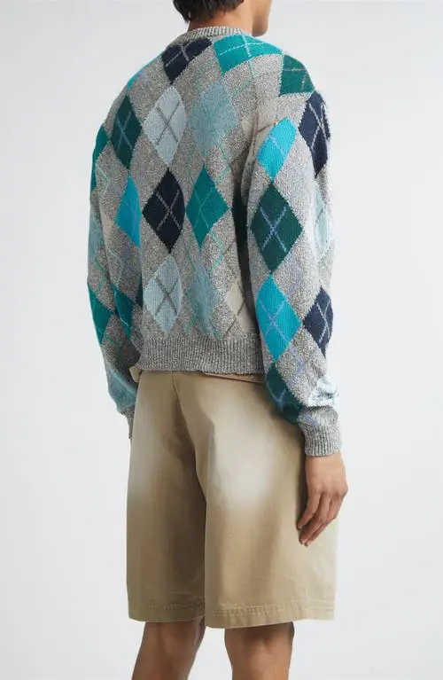 ERL Gender Inclusive Argyle Wool Sweater - Multi