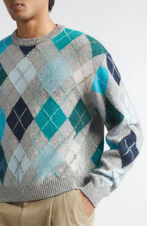 ERL Gender Inclusive Argyle Wool Sweater - Multi