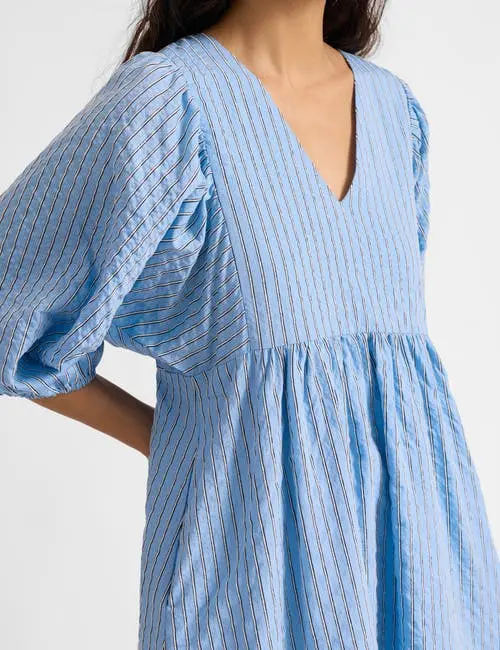 ALBARAY Striped V-neck Midi Dress