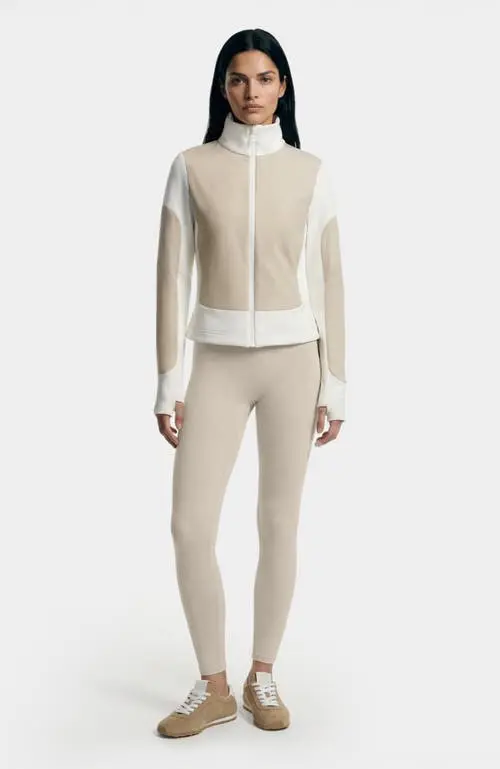 Rudsak Zip-up Mixed Media Sweater Jacket - Vanilla