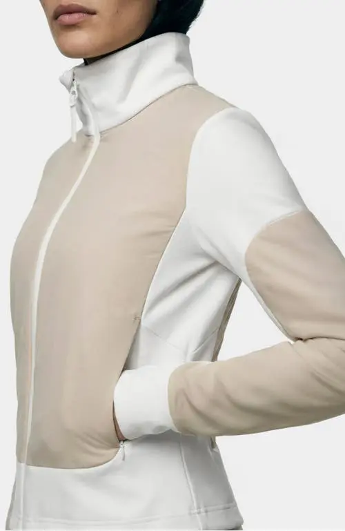 Rudsak Zip-up Mixed Media Sweater Jacket - Vanilla