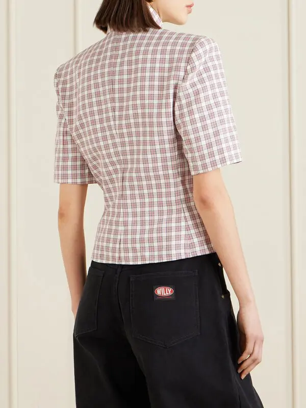 WILLY CHAVARRIA Chavela Checked Woven Shirt - Red
