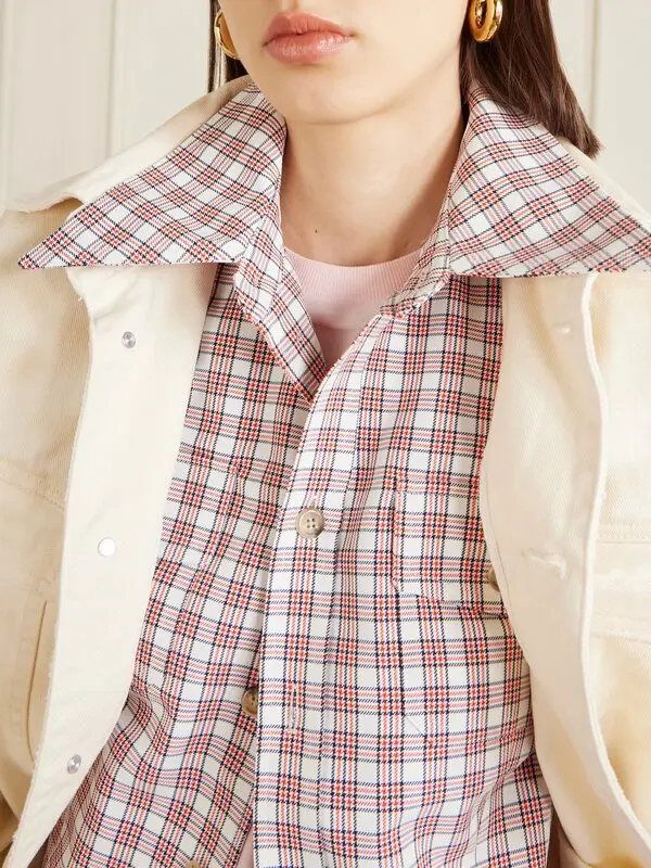 WILLY CHAVARRIA Chavela Checked Woven Shirt - Red