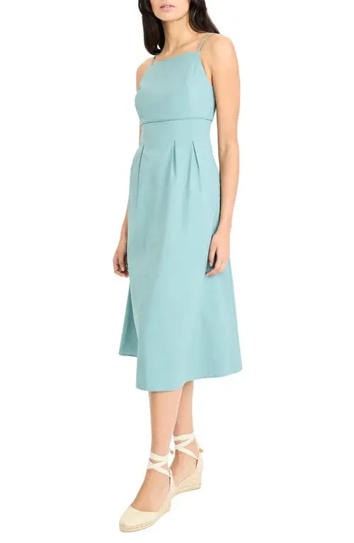Maggy London Spaghetti Strap Pleated Midi Dress