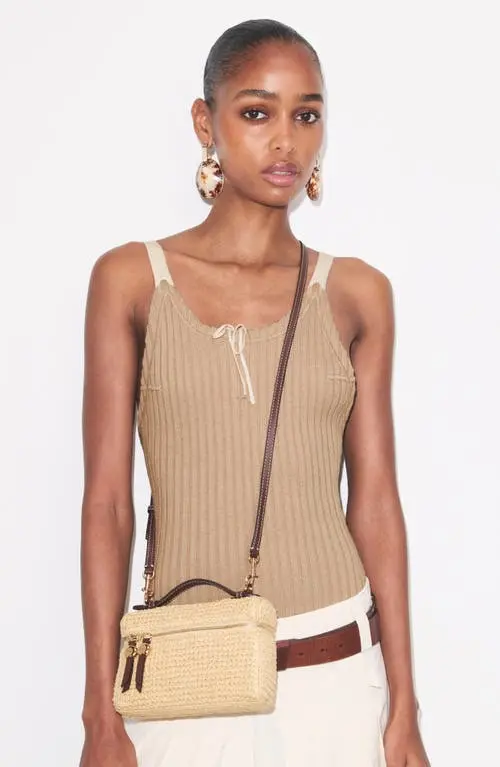 Tory Burch Romy Straw Top Handle Bag