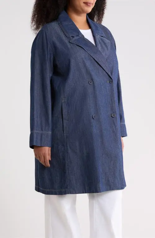 Eileen Fisher Double-breasted Organic-cotton Denim Trench Coat