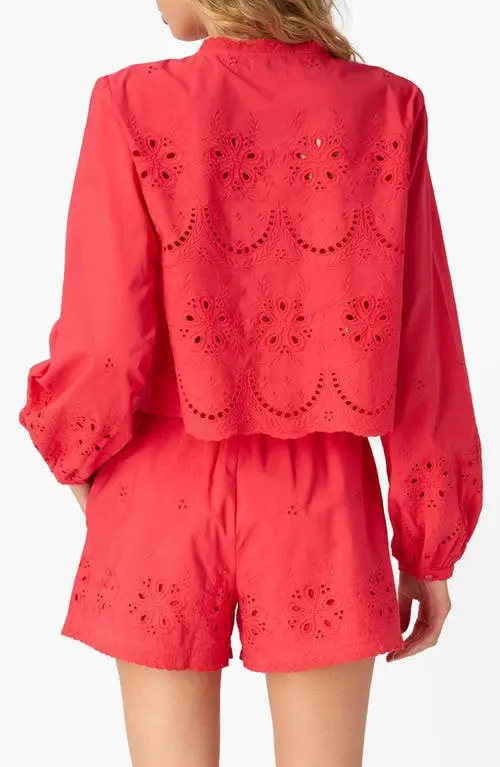Cami Nyc Kalena Embroidered Eyelet Long Sleeve Top