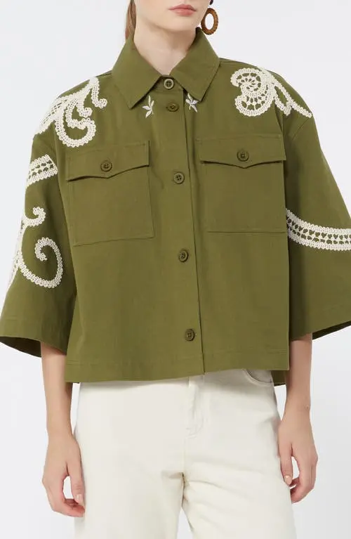 Max Mara Como Embroidered Cotton Jacket
