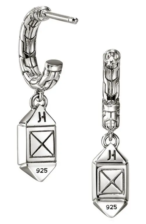 John Hardy Icon Stud Diamond Hoop Earrings - Silver