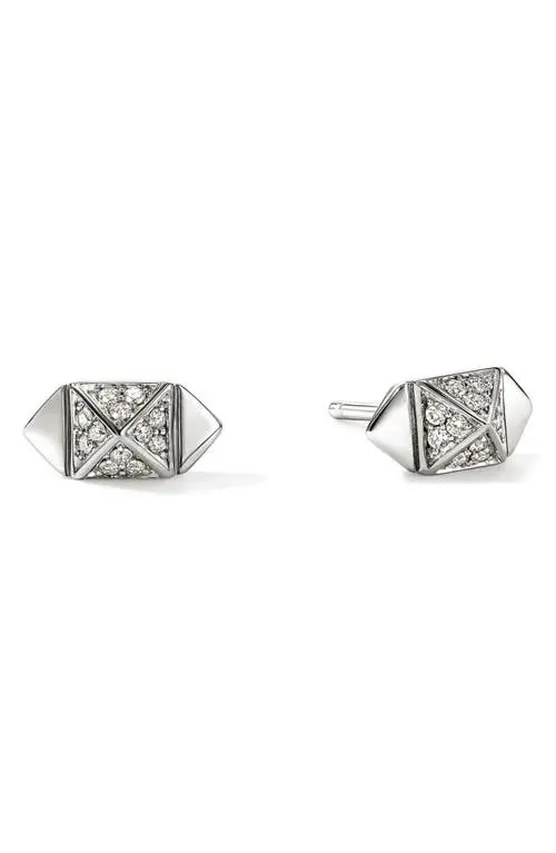 John Hardy Icon Stud Diamond Earrings - Silver