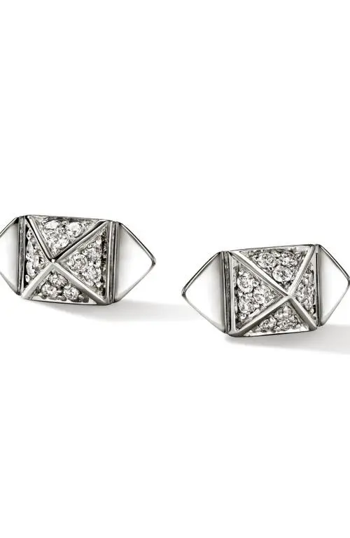 John Hardy Icon Stud Diamond Earrings - Silver
