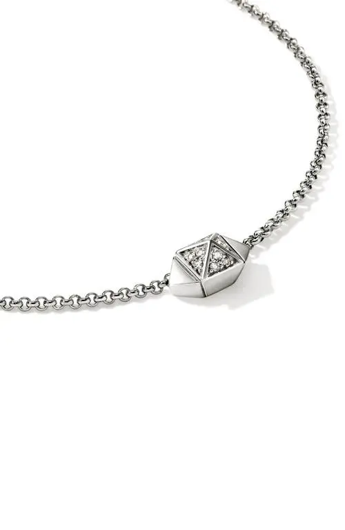John Hardy Icon Stud Pavé Diamond Pendant Necklace - Silver