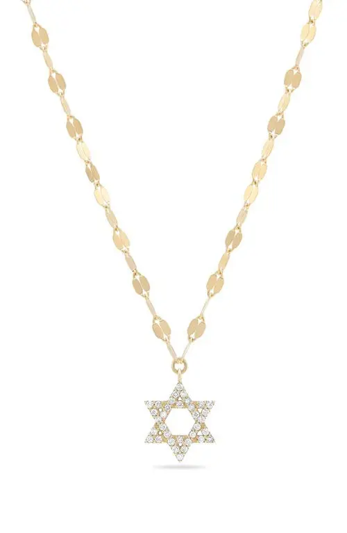 Lana Jewelry 14k Gold Diamond Star Of David Pendant Necklace - 14k Yellow Gold