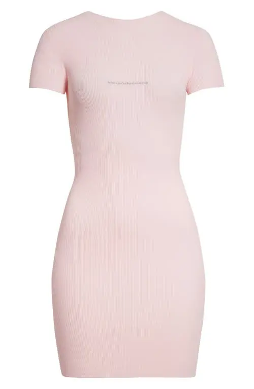 Alexander Wang Logo Jacquard Rib Mini Sweater Dress
