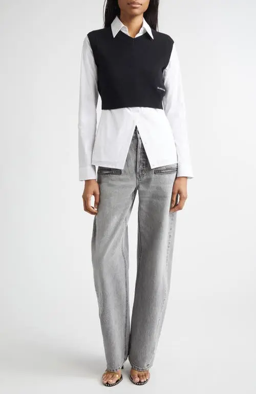 Alexander Wang Silk Prestyle Float Barrel Leg Jeans - Washed Grey