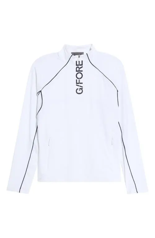 G/fore Contrast Mesh Silky Tech Quarter Zip Golf Top - Snow