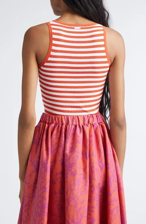 Max Mara Ghiro Variegated Rib Tank - Coral