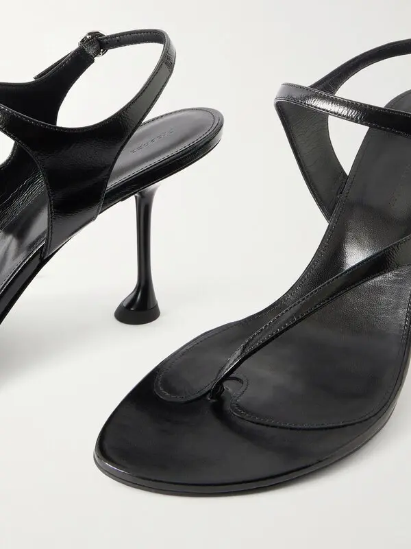 Proenza Schouler Tee Leather Kitten Heel Sandals - Black