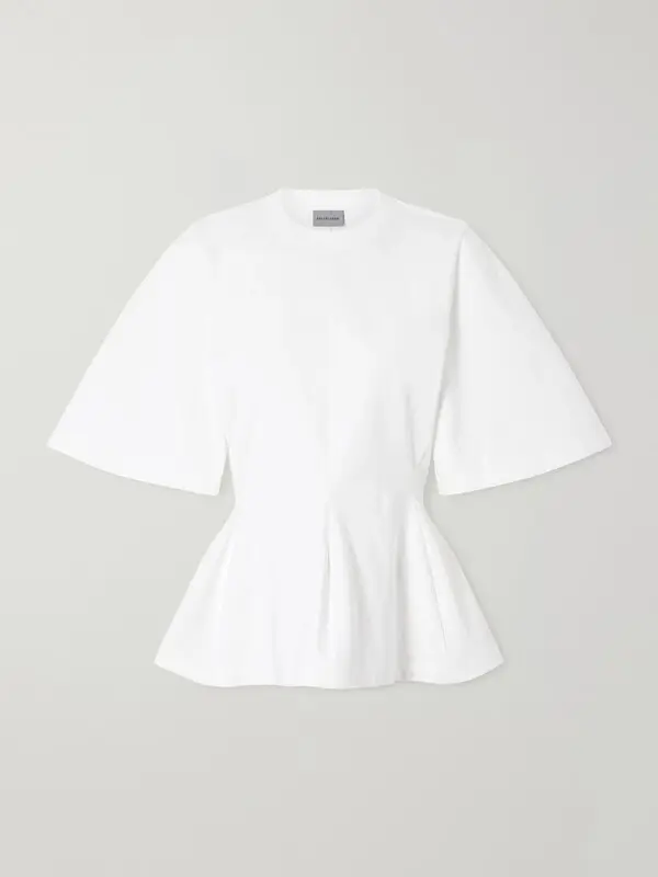 Balenciaga Shaped Flared Cotton-jersey T-shirt - White