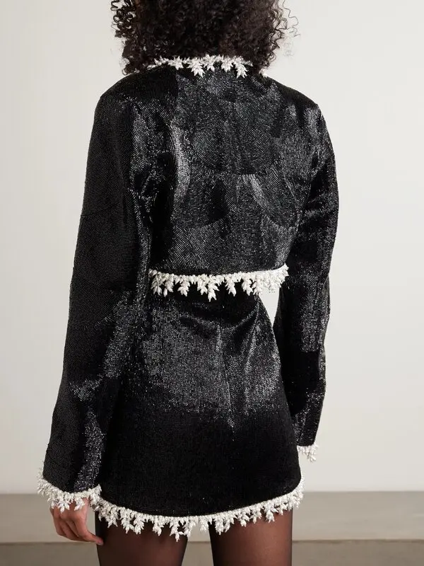 CLIO PEPPIATT Margot Cropped Embellished Jacket