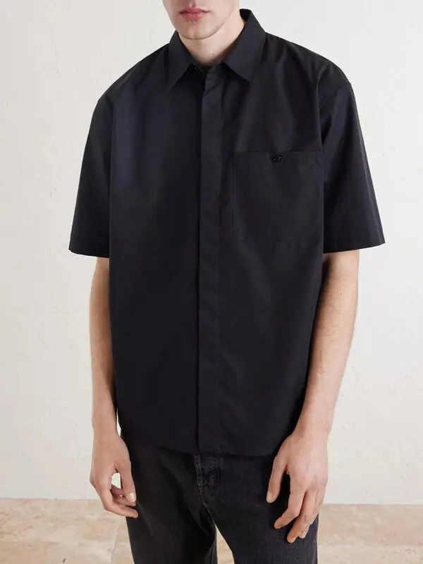 Saint Laurent Cotton-poplin Pyjama Shirt - Black