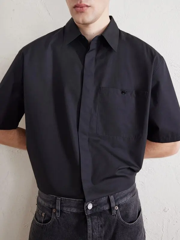 Saint Laurent Cotton-poplin Pyjama Shirt - Black