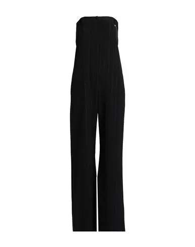 LIU •JO Woven Pinstriped Jumpsuit - Black