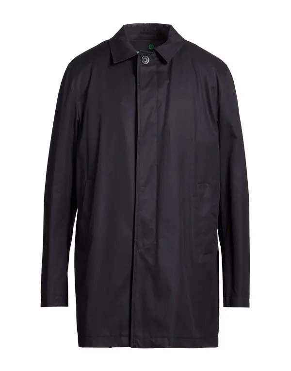 Herno Single-breasted Cotton Gabardine Coat - Navy