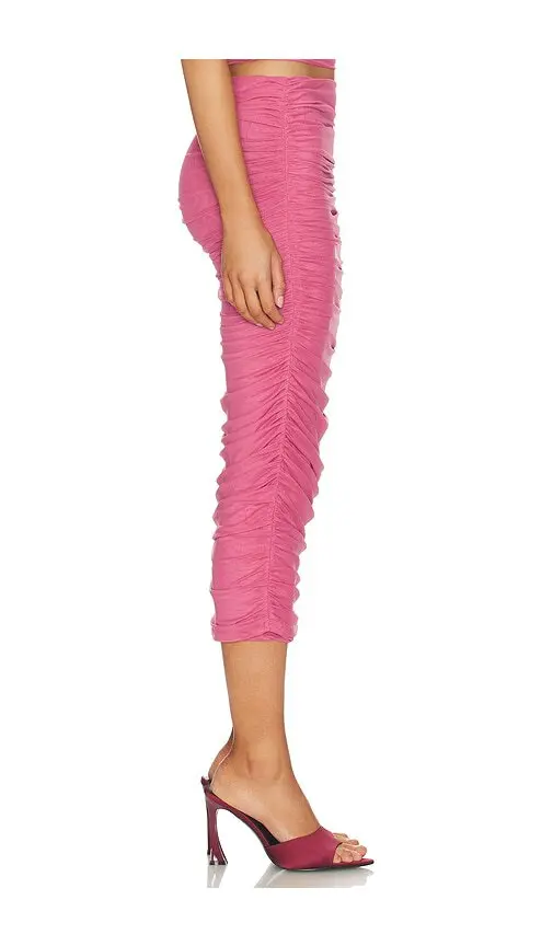 SEROYA Pia Mesh Midi Skirt - Blush