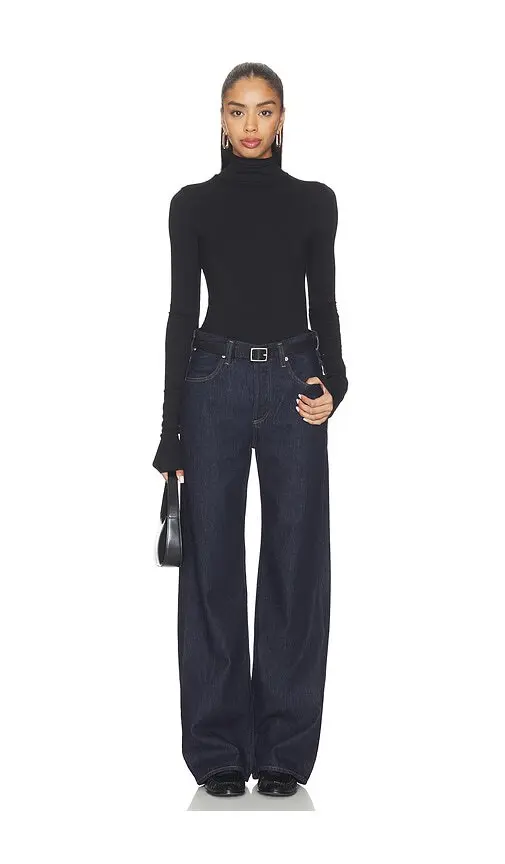 Eterne Fitted Turtleneck Top - Black