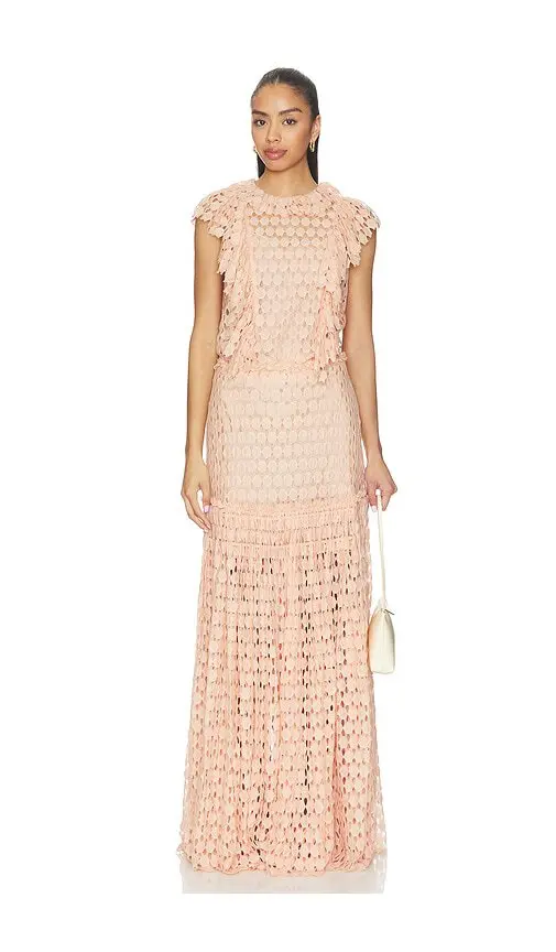 Ulla Johnson Daevy Lace Short Sleeve Top - Blush