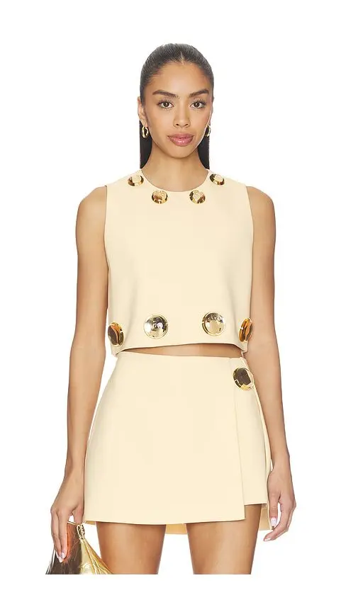 Alexis Maree Top Embellished Crepe Cropped Top