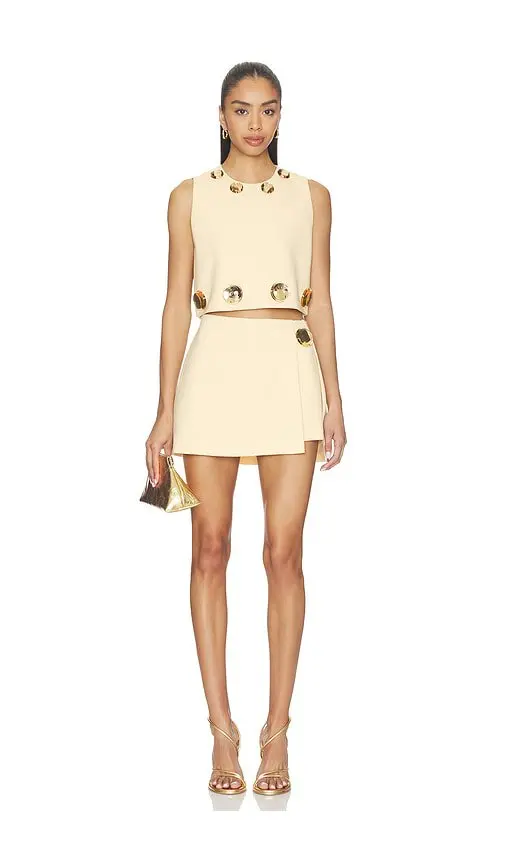 Alexis Maree Top Embellished Crepe Cropped Top