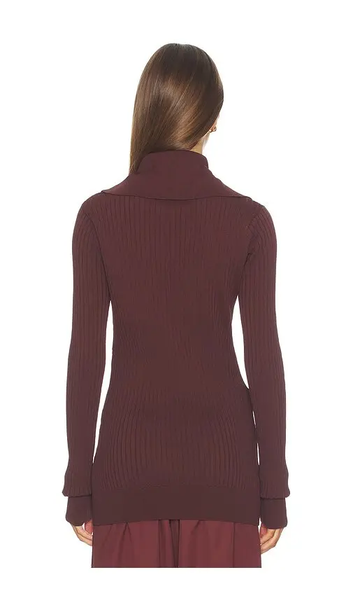 ENTIRE STUDIOS High Neck Henley Top - Chocolate