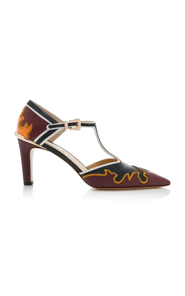 Gabriela Hearst Duna Leather Pumps - Burgundy