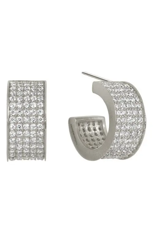 DEAN DAVIDSON Petit Pavé Thick Huggie Hoop Earrings - Silver/topaz