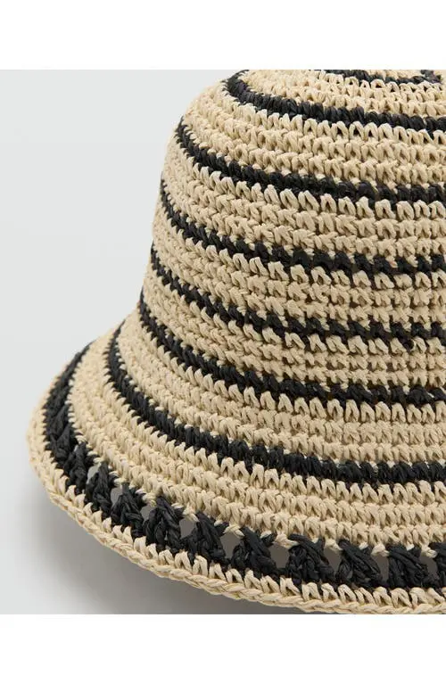 Mango Stripe Straw Bucket Hat