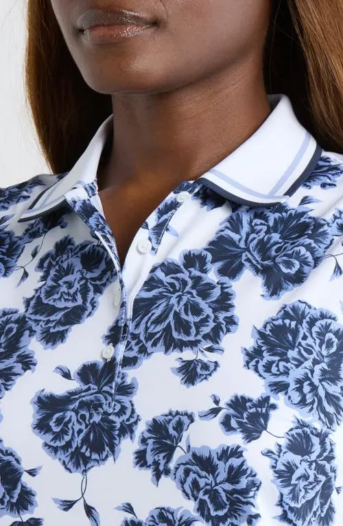 G/fore Floral Sleeveless Tech Golf Polo - Willow