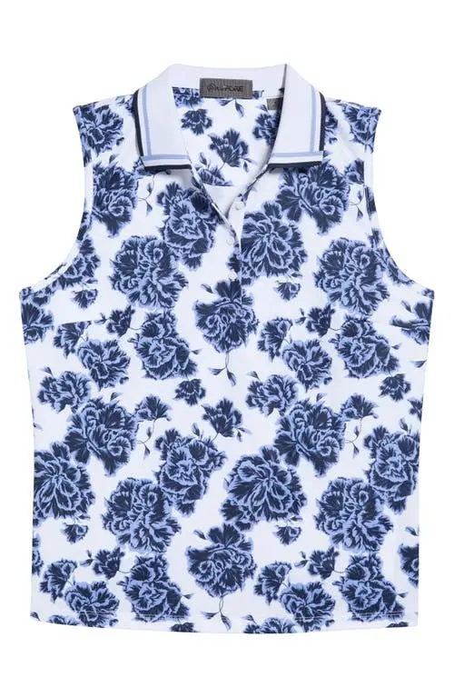 G/fore Floral Sleeveless Tech Golf Polo - Willow