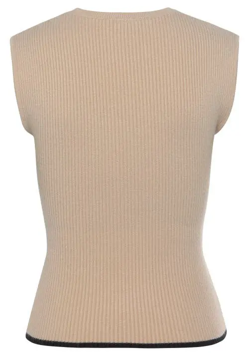 LASCANA Knit Pattern Sweater Vest With V-shaped Detail