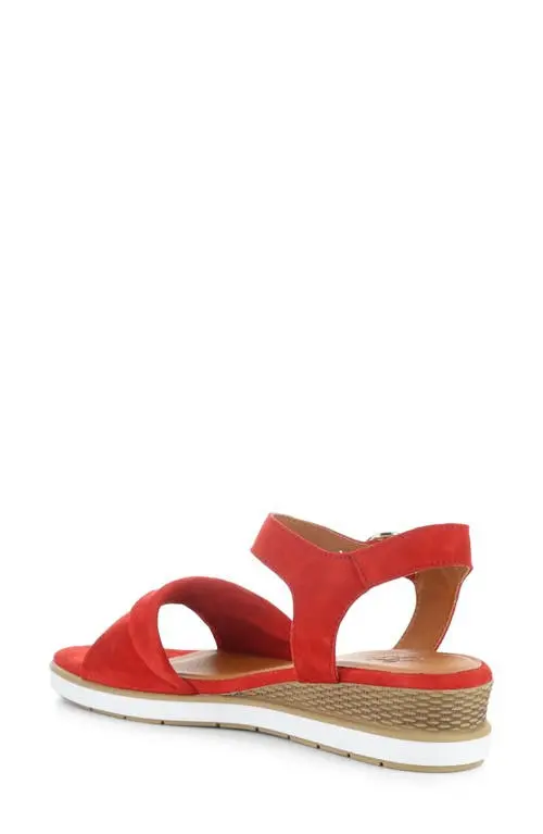 BOS. & CO. Avon Platform Wedge Sandal - Red