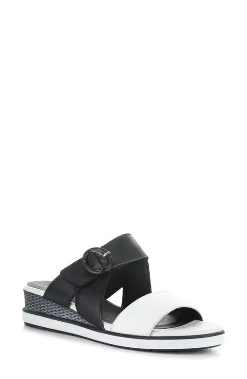 BOS. & CO. Asha Wedge Sandal - White/black