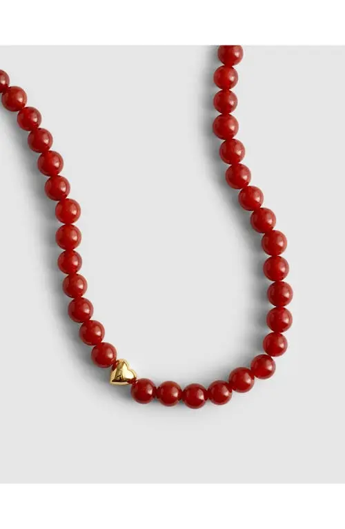 Madewell Heart Charm Beaded Choker Necklace