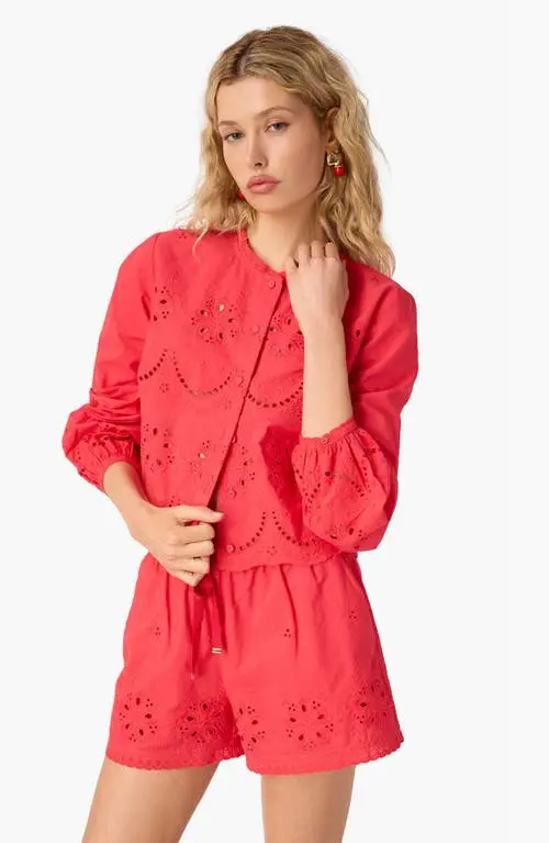 Cami Nyc Jomi Embroidered Eyelet Cotton Shorts