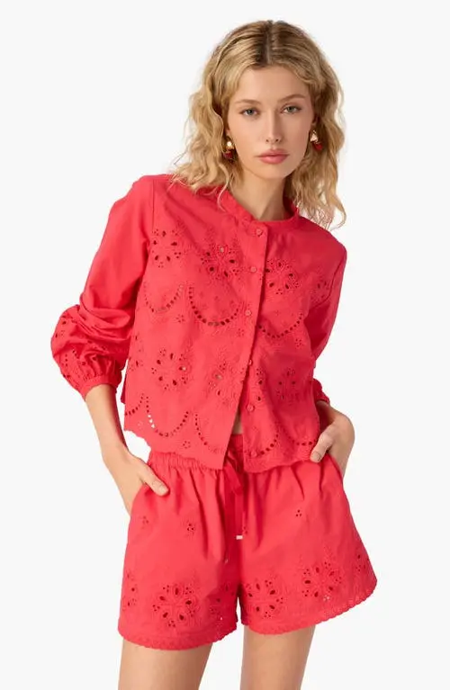 Cami Nyc Jomi Embroidered Eyelet Cotton Shorts