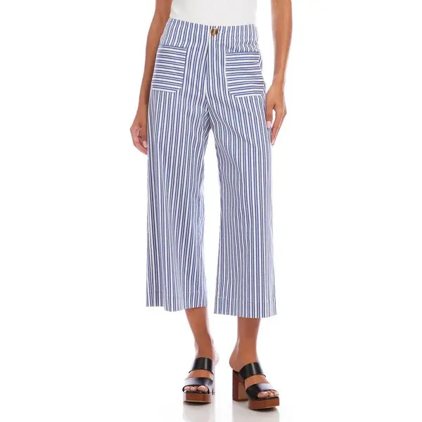 Karen Kane Stripe Crop Wide Leg Pants